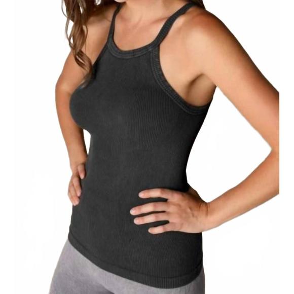 Nikibiki | Tops | New Nikibiki Vintage High Neck Ribbed Tank In Black ...